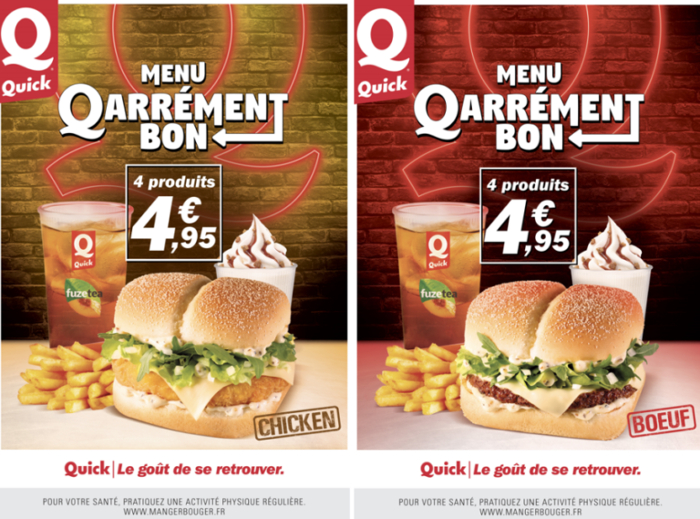 Quick lance des menus à 4,95 euros, « Qarrément bons ! » ... Qui dit ...